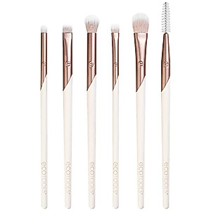 EcoTools Luxe Exquisite Eye Makeup Brush Kit, For Eyeshadow, Eyeliner, & Brow Makeup, Professional Eye Brush Set, Eco-Friendly Makeup Tools, Synthetic Bristles, Cruelty Free & Vegan, 6 Piece Set