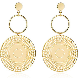 Simple Gold Dangle Earrings Boho Drop Earrings for Women