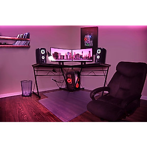 PVC Floor mat for L-Shaped desks (Non-Studded), Transparent