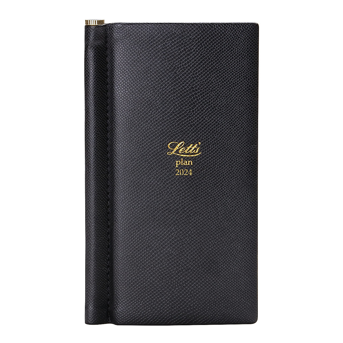 Letts of London Legacy Heritage Weekly/Monthly Planner, 12 Months, January to December, 2024, Slimline Pen, 6” x 3.375", Black (C081163-24)