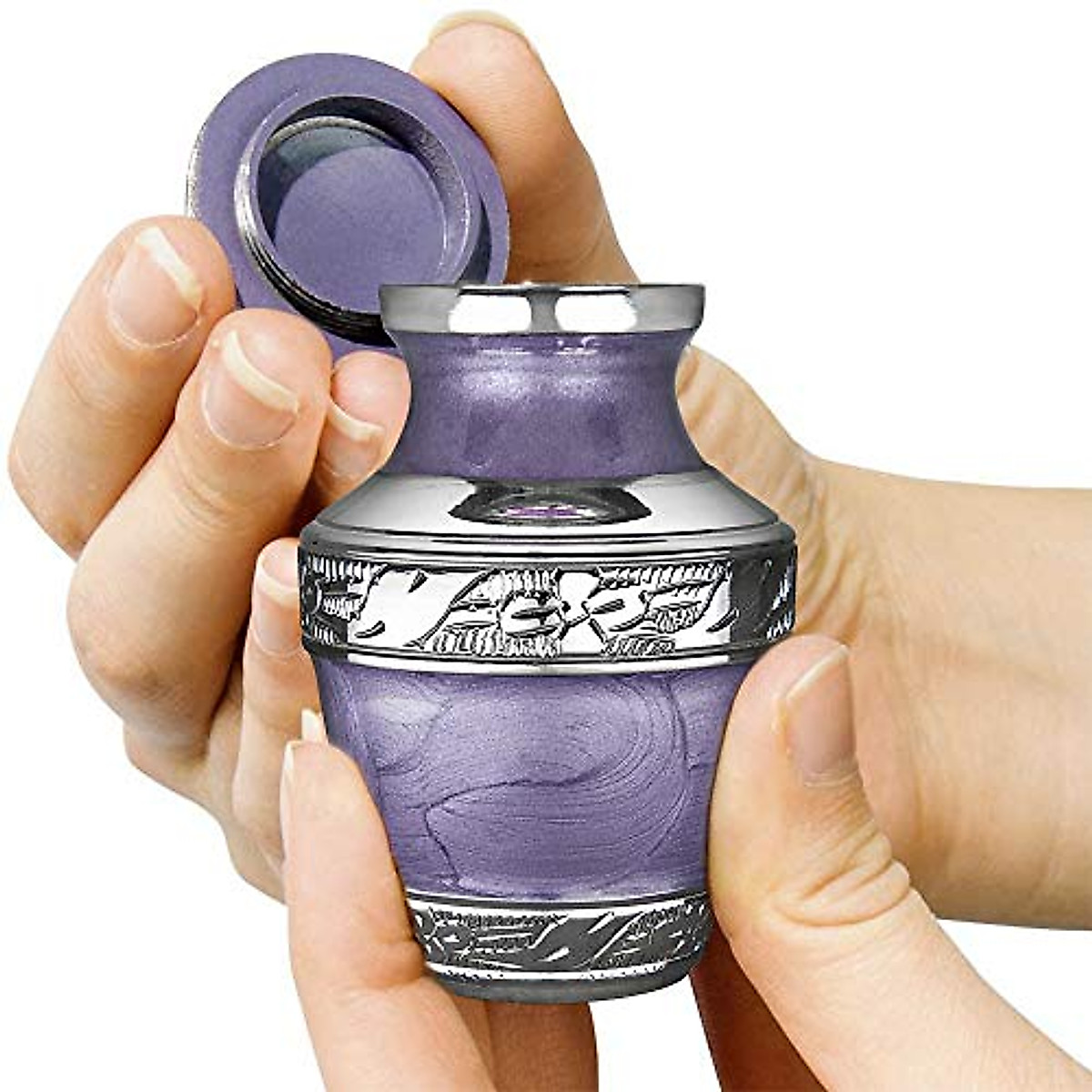 Trupoint Memorials Cremation Urns for Human Ashes - Decorative Urns, Urns for Human Ashes Female & Male, Urns for Ashes Adult Female, Funeral Urns - Light Purple, 1 Small Keepsake