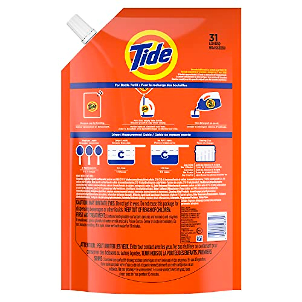 Tide Laundry Detergent Liquid Soap Pouches, High Efficiency (HE), Original Scent, 93 Total Loads (Pack of 3)