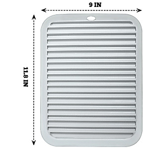 TOPULORS 3 PCS Silicone Trivets for Hot Pots and Pans 9"x12" Heat Resistant Mat Hot Pads for Kitchen Quartz Countertops - Dish Drying Mat Non-Slip Potholders Pot Holders Trivets for Hot Dishes - Gray