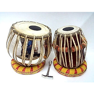SHREYAS Student Tabla Drum Set, Colored Bayan, Finest Dayan with, Hammer, Cushions & Bag
