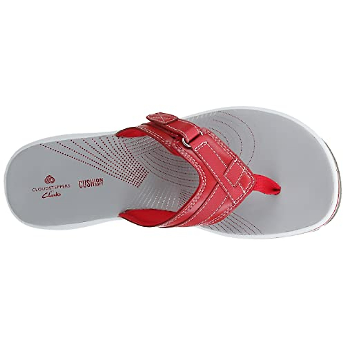 Clarks Women's Breeze Sea Flip-Flop, New Red Synthetic, 5