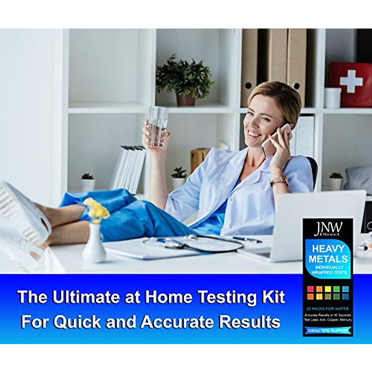 Heavy Metals Water Test Kit - Drinking Water Test Strips with eBook - Quick and Accurate Testing Kits for Drinking Water - Test Iron, Copper, Mercury, and Lead - 20 Test Strips by JNW Direct