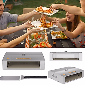 BakerStone Pizza Oven Box Kit With Pizza Stone, Outdoor Indoor Stainless Steel Pizza Oven For Gas Grill