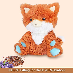SuzziPals Microwavable Stuffed Animals Fox Plushies, Stuffed Fox Heating Pads, Anxiety & Stress Relief, Warming Cuddly Companion Fox Stuffed Animal, Fox Toys Gifts for Kids Adults