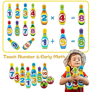 UNIQUE KIDS Bowling Set for Toddlers - Sports Toy Active Game for Birthday Party - Fun Eductional Games, Outside Games or Indoor Toy for Kids Gifts for 3 4 5 6 Year Olds Children Boys & Girls