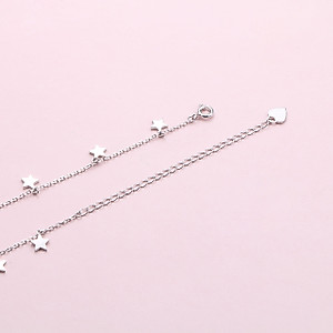 Sterling Silver Jewelry Lucky Star Choker Necklace Pendant Disc Chain Statement Necklace For Women