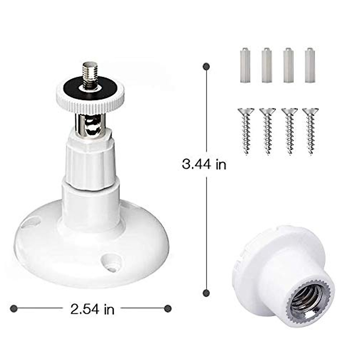 Koroao Blink Mini Wall Mount Bracket, 360 Degree Adjustable Ceiling Mounting Kits, Indoor and Outdoor Use for Blink Mini/All-New Blink Indoor/Outdoor4 Camera Mounting Bracket(2-Pack,White)