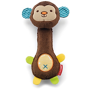Skip Hop Giraffe Safari Squeeze Me Rattle Toy, Monkey (Discontinued by Manufacturer)
