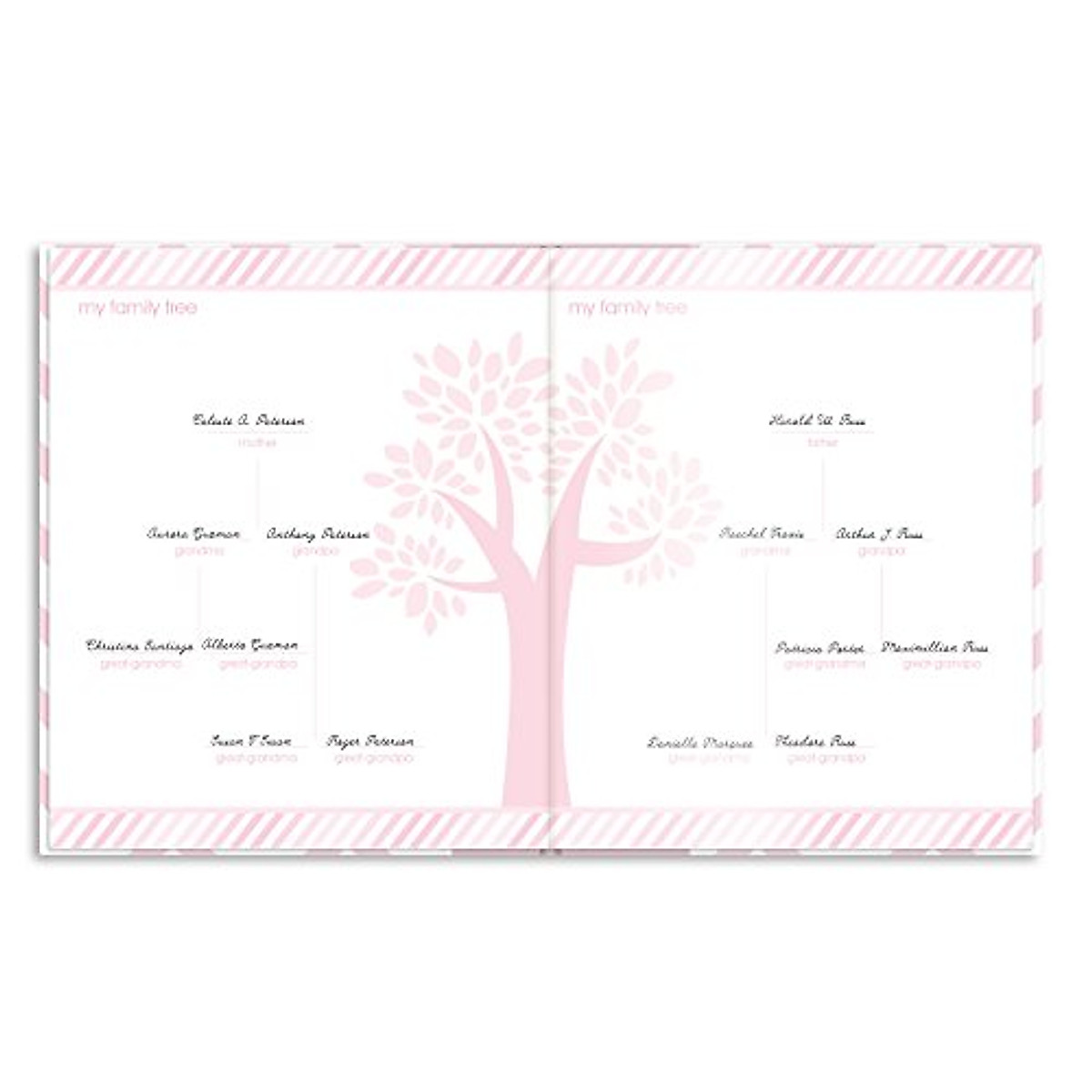 Pearhead First 5 Years Chevron Baby Memory Book With Clean-Touch Baby Safe Ink Pad To Make Baby's Hand Or Footprint Included, Newborn Milestone And Pregnancy Journal, Pink