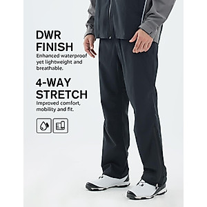 fit space Golf Climastorm Permanent Rain Pants Waterproof 20K Lightweight Performance Sporty Trousers (Black Pro, XX-Large)