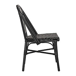 Safavieh PAT4013A-SET2 Outdoor Collection Daria Black Stacking Side Chair