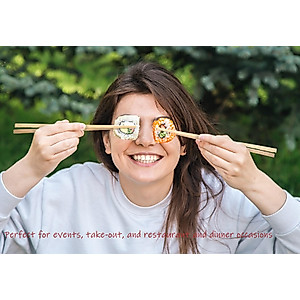 Disposable Chopsticks, 8.3 Inches Natural Bamboo Chopsticks, Sleeved and Separated - Pack of 50 Pairs