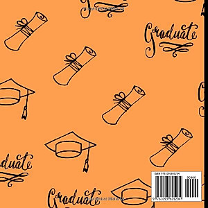 And so the adventure begins: Graduation Guest book Orange and Black, A keepsake memory book to treasure forever, (fill in, advice & wishes cards style inside.)