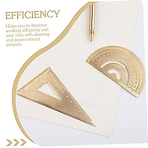 Operitacx 2 Sets Triangular Ruler Math Triangle Ruler Measuring Ruler Metal Triangular Ruler Clear Ruler Ruler Metal Protractor Metal Triangle Ruler Practical Protractor Scale