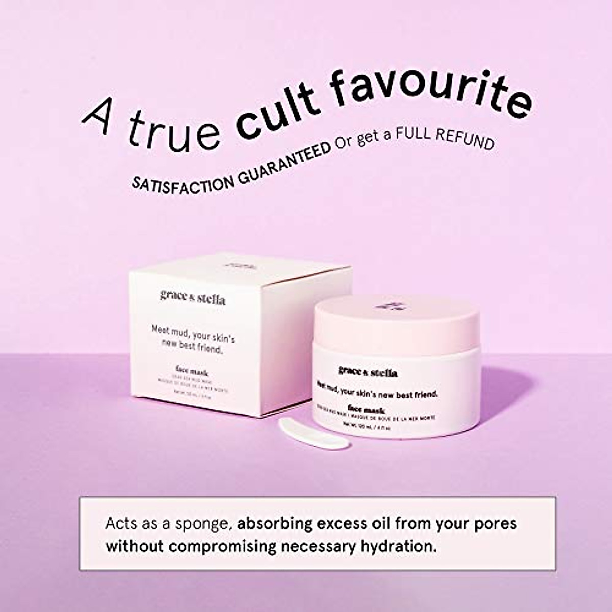 Dead Sea Mud Mask (120ml) - Vegan Detox Dead Sea Mask - Mud Masks For Face And Body Mask - Mud Face Mask For Oily Acne, Blackheads by grace and stella