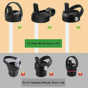 Desing Wish 6 PCS Replacement Straws Compatible with Hydro Flask/Stanley IceFlow Wide Mouth Bottle Straw Lid, BPA Free Water Bottle Straw for Wide Mouth Straw Cap with 3 Brushes and Some Stickers