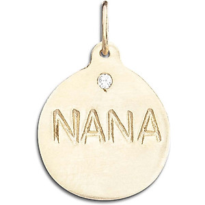 Helen Ficalora "Nana Disk Charm With Diamond Yellow Gold