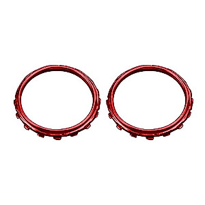 2 Pcs Chrome Plating Accent Rings for PS5 Controller Accessories (red)