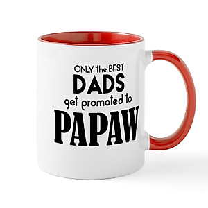 CafePress BEST DADS GET PROMOTED TO PAPAW Mugs Ceramic Coffee Mug, Tea Cup 11 oz