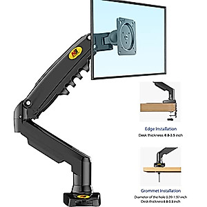 NB North Bayou Monitor Desk Mount Stand Full Motion Swivel Monitor Arm with Gas Spring for 17-30''Computer Monitors(Within 4.4lbs to 19.8lbs) F80