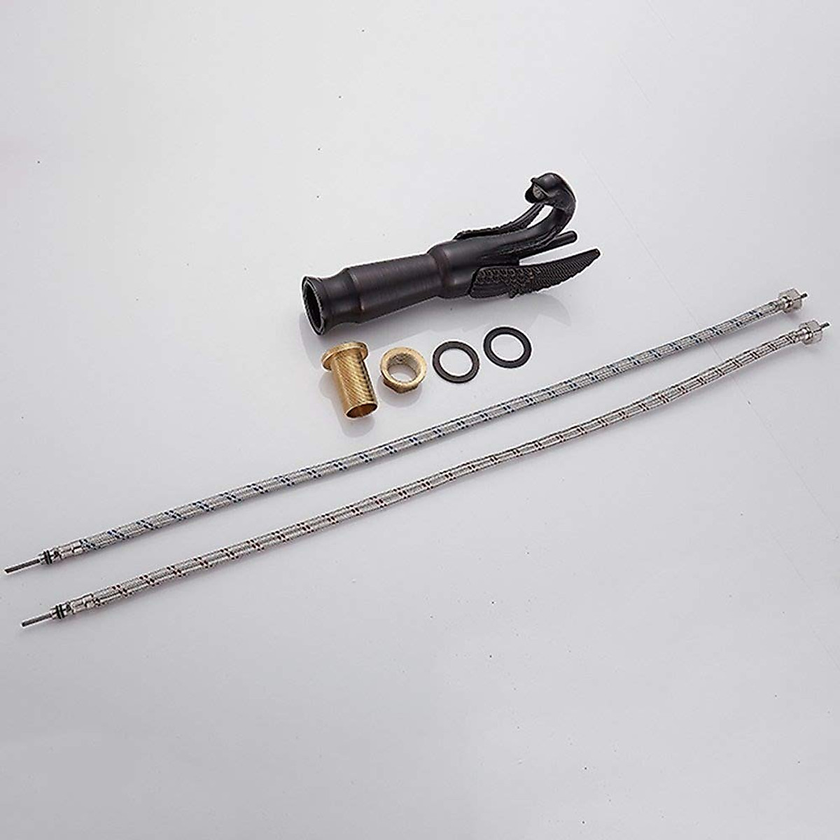 Mixer Tap Retro Nostalgic Basin Mixer Tap Retro High Bath Faucet Single Lever Mixer Top Kitchen Sinks Faucets High Spout F.Bathroom Brass Swan Shape Stopcock (Color : Black)