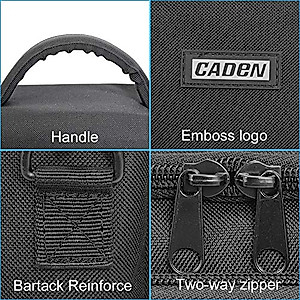 CADeN Compact Camera Shoulder Crossbody Bag Case Compatible for Nikon, Canon, Sony SLR/DSLR Mirrorless Cameras and Lenses Waterproof(1.0 S, Black)