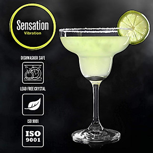 Season STORY Large Margarita glasses Set of 2-10oz, Cocktail glasses with stem, Crystal glassware for frozen margaritas, martini, mixing cocktails, gin and tonic glasses, gin glasses for gin lovers