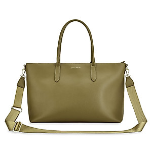 KATIE LOXTON You Got This Womens Vegan Leather Zippered Large Changing Tote Bag Organizer in Olive Green