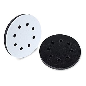 DIVSEA 2 Pack Orbital Sander Pads, 8 Holes Hook and Loop Soft Sponge Cushion Interface Buffer Pad 5-Inch