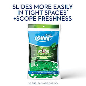 Oral B Glide Floss Picks Plusx 40mm outlast - Long Lasting Mint - 75 Ct