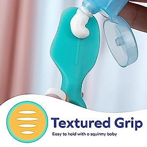 Talbot's Diaper Cream Soft Silicone Brush with Suction Base & Hygienic Case, Aqua, Mini Size, 2 Piece