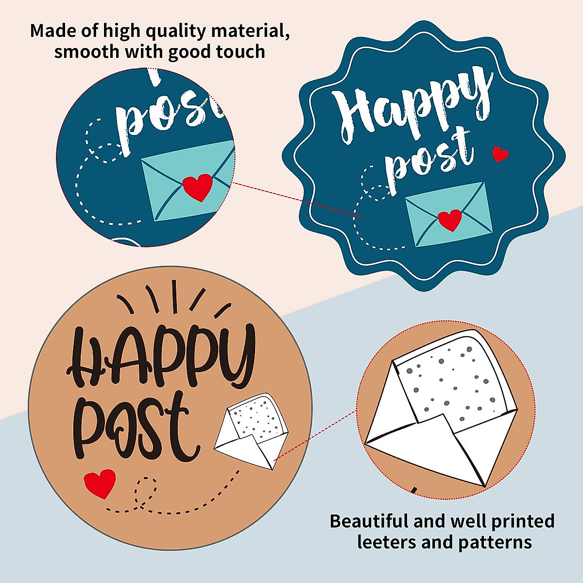 500 Pieces Mail Stickers Small Business Post Package Labels Thank You for Your Order Stickers for Businesses Online Shop Owners