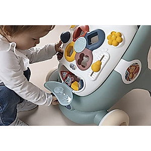 Little Smoby Baby Walker by Smoby Detachable Activity Play Board Baby’s First Doll Pushchair Toy Grows with The Child from Activity Board to Walker with Fun Colours, Actions and Sound, 7600140304
