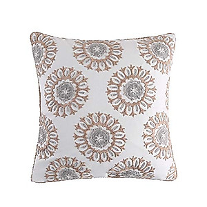 Levtex Home - Nacala - Decorative Pillow (18X18in.) - Mini Medallions - Taupe, Grey and White