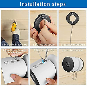 VVHOOY Anti-Drop Security Chain Compatible with Google Nest Cam Outdoor(Battery), Anti-Theft Rustproof Protection Cable Prevent from Falling/Stolen 2-Pack