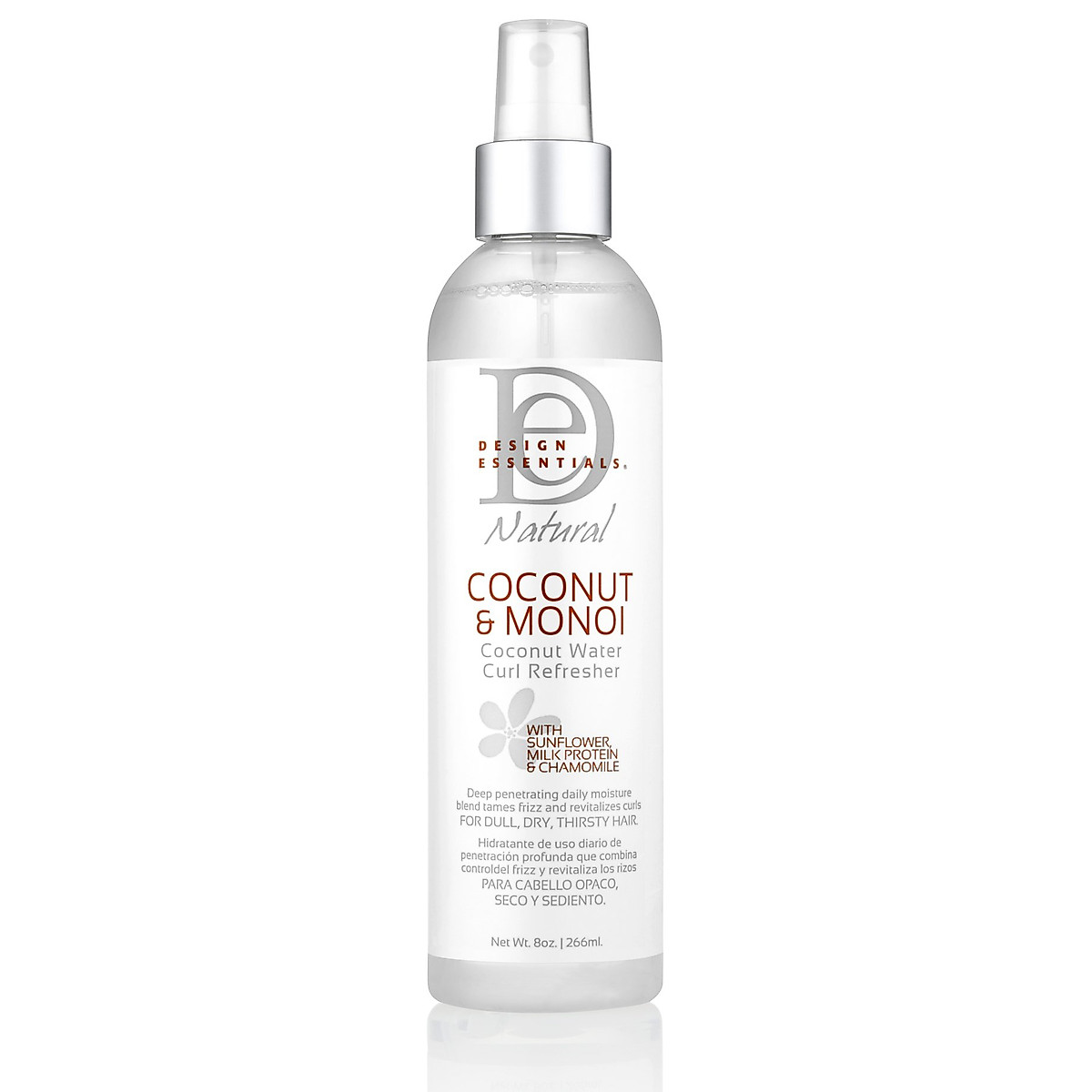 Design Essentials Natural Coconut & Monoi Coconut Water Curl Refresher with Sunflower, Marshmallow Root & Aloe, 8 Ounce
