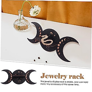 Garneck 5pcs Eid Mubarak Large Shelf Floating Shelf Jewelry Organizer Storage Moon Shelf Wall Wood Display Stand Shelve Bohemian Decor Decorative Crystal Rack Decorations Fine Wooden