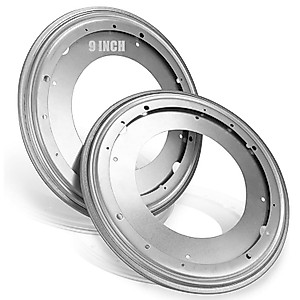 RHBLME 2 Pack 9 Inch Lazy Susan Hardware, 360° Rotating Bearing Plate 5/16" Thick, 750lbs Heavy Duty Lazy Susan Turntable Swivel Base for Rotating Table, Kitchen Cabinet, Serving Tray