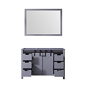Lexora Home Marsyas 48" Single Vanity with Mirror in Dark Gray