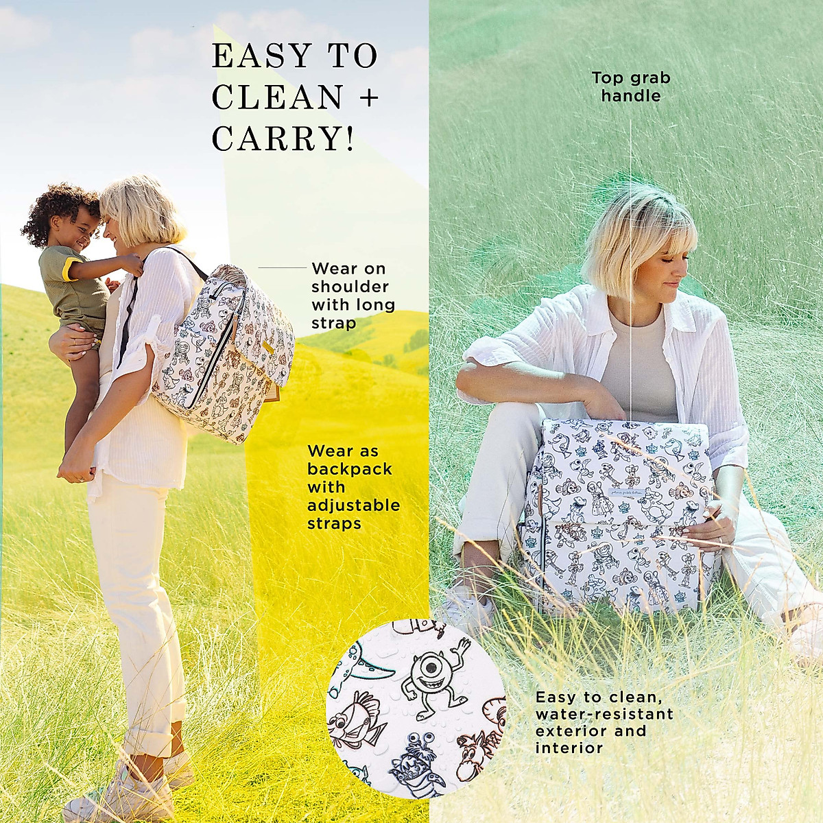 Petunia Pickle Bottom Boxy Backpack | Diaper Bag | Diaper Bag Backpack for Parents | Top-Selling Stylish Baby Bag | Spacious Backpack for On The Go Moms | Disney & Pixar Playday