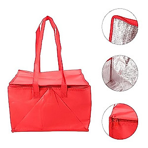 BESPORTBLE Insulated Food Delivery Bag Pizza Delivery Bags 10inch Large Commercial Catering Bag for Food Transport Thermal Food Carrier Cooler Bags for Catering Shopper Hot Red