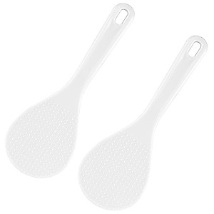 2PCS Rice Serving Spoon White Non-Stick Rice Spoon Paddle Rice Cooker Spoon Large Plastic Rice Spatula 7.95 Inch