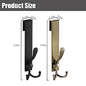 Braxen Shower Door Hooks 2-Pack - Stainless Steel Shower Towel Hook, Durable Shower Hooks for Towels, Rustproof Hanger for Frameless Glass Doors, black&bronze