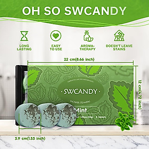 Aromatherapy Shower Steamers Birthday Day Gifts Mint - Swcandy 8 Pcs Bath Bombs Birthday Gifts for Women, Shower Bombs with Essential Oils, Relaxation Home SPA for Women Who Has Everything