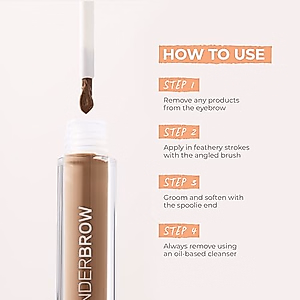 WUNDERBROW Waterproof Eyebrow Gel, Black/Brown, Vegan and Cruelty-Free
