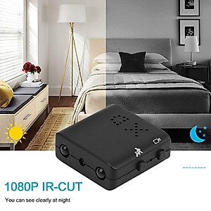 Salaty Motion Detection Camera, Plug and Play Motion Detection Recording 1080P Mini Security Camera, 3x2.8x1.1cm for Office Home